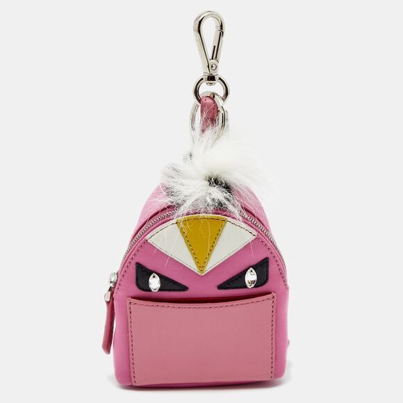 Fendi | Jewelry | Fendi Pink Nylon And Leather Monster Backpack Charm ...